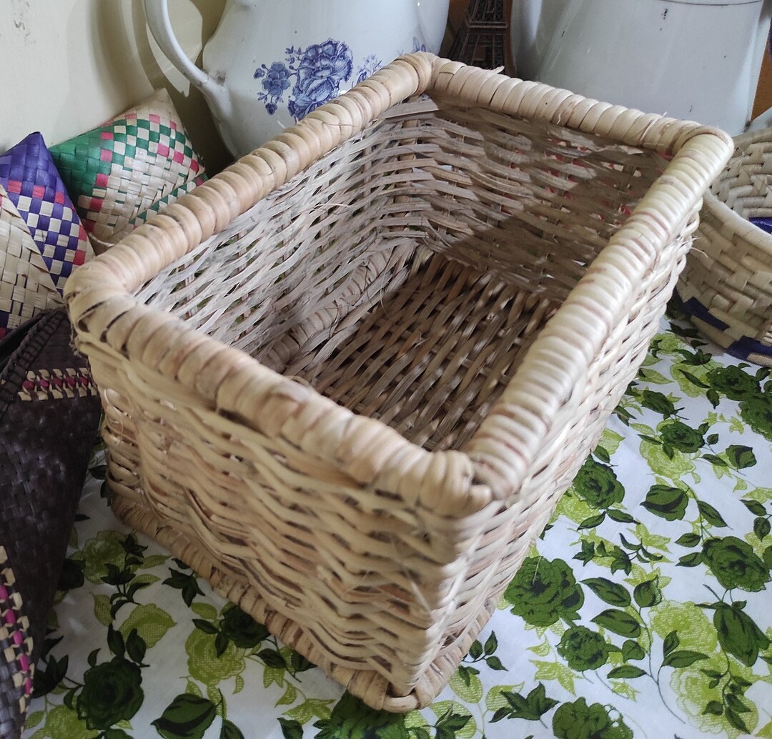 Wicker Small Basket Hand Wooven Reed DIY Flower Basket Craft Kit Eco ...