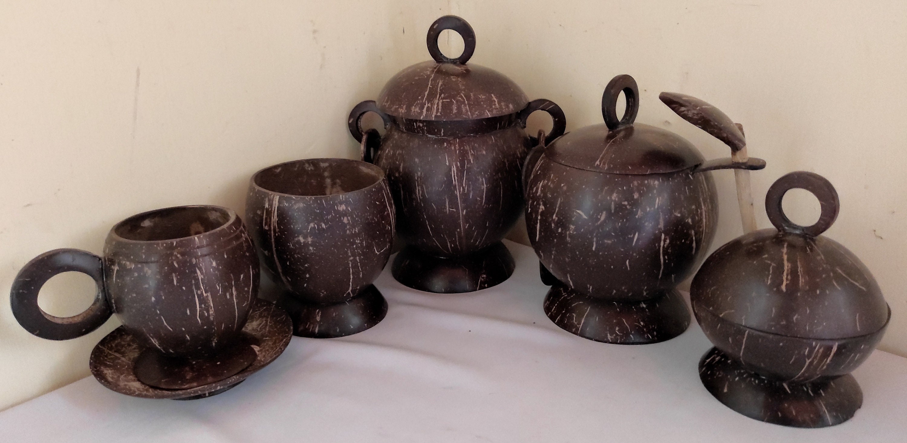 Natural Coconut Shell Craft Smoothie Buddha Bowl Set Zero Waste Eco ...