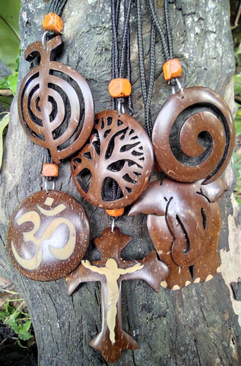 Coconut Shell Vintage Necklace,coco Shell Pendant,gift for Her,for Him ...