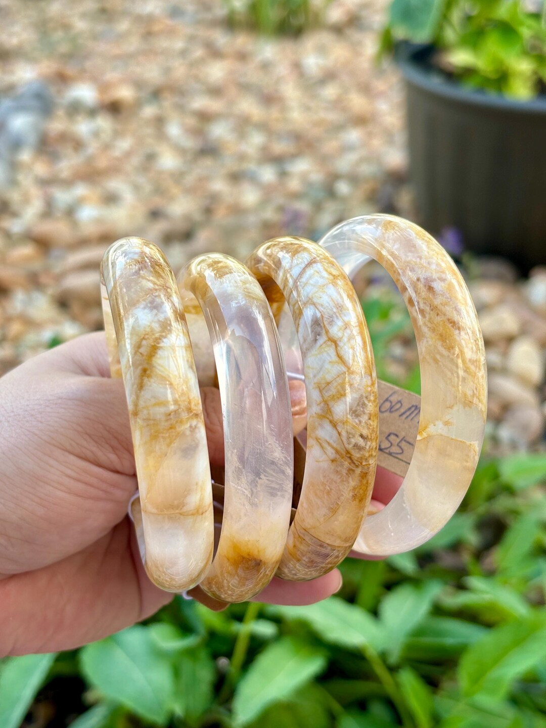 Beautiful Natural Yellow Phantom Bangle - 60mm - 61 Mm High Quality ...