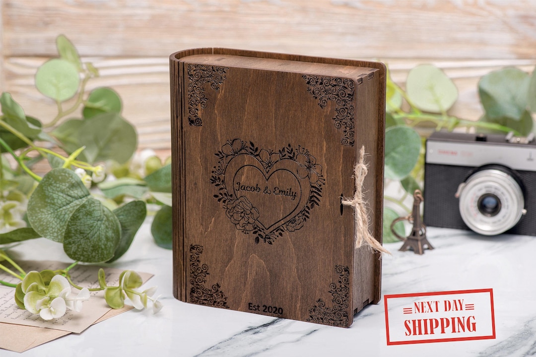 Personalized Wedding Memory Box, Engraved Wooden Keepsake Box Chest ...