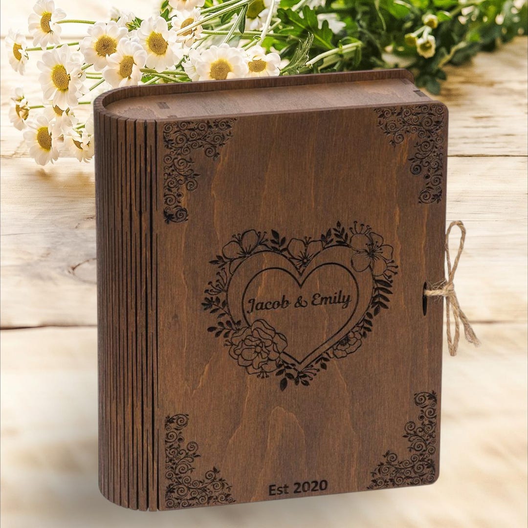 Personalized Wood Wedding Memory Box: Custom Keepsake Book Box - Etsy