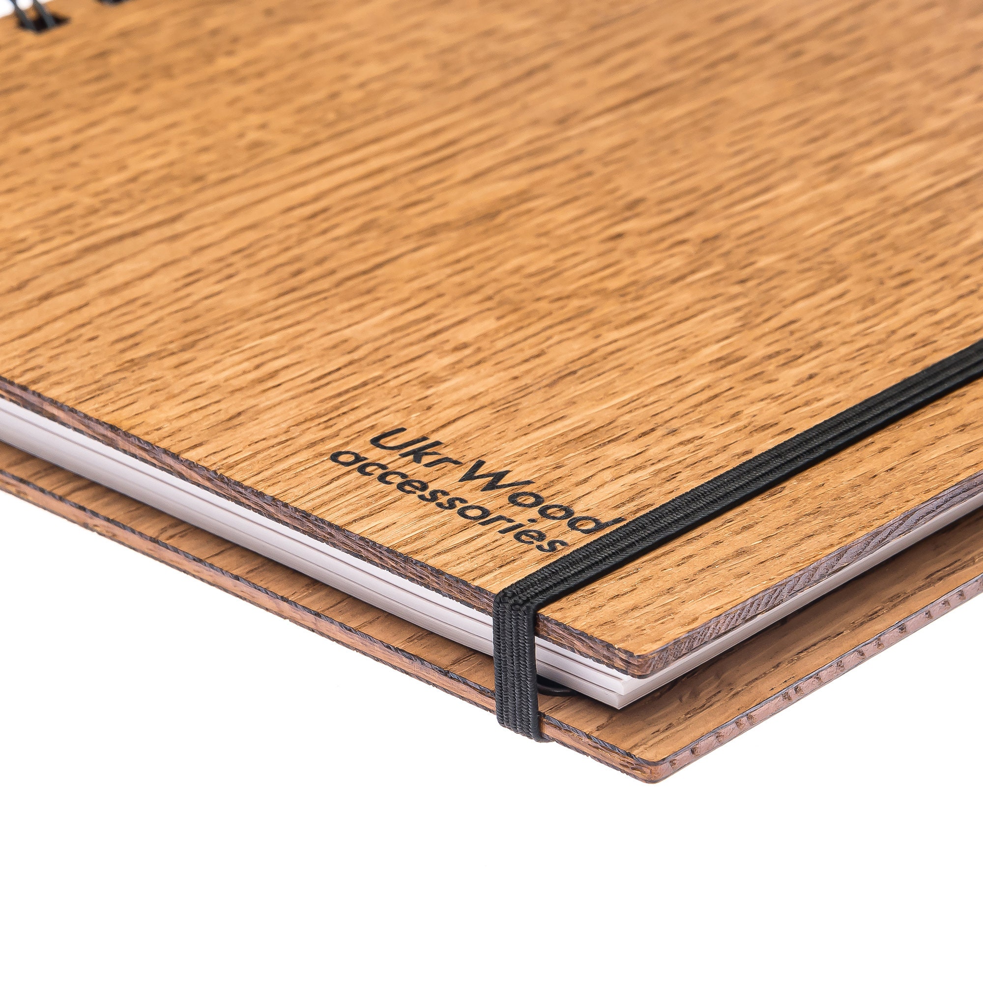 Wooden Oak Business Notebook, Wood Hardcover, Wood journal, Spiral ...