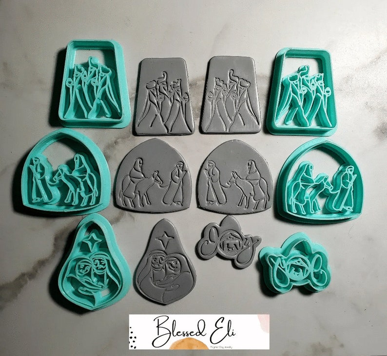 Travel to See Jesus- Polymer Clay Cutters- Nativity Scene, Joy, 3 Wise ...