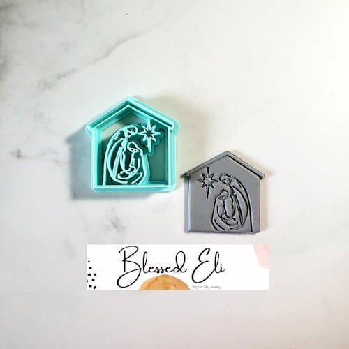 Nativity Scene Polymer Clay Cutter/stamp Jesus in a Manger - Etsy