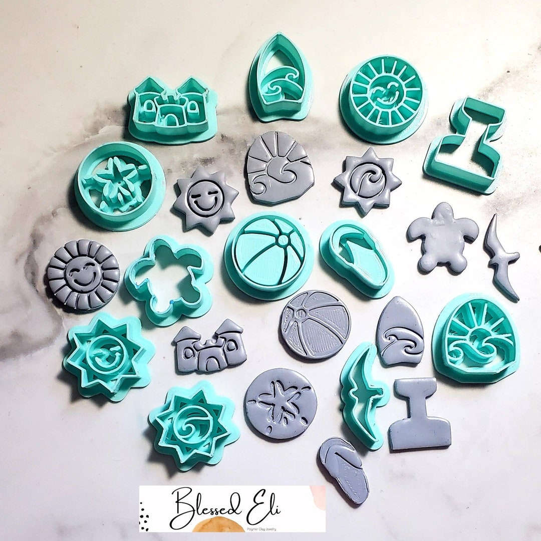Beach Themed Polymer Clay Cutters, Ball, Sandcastle, Seagull, Shovel ...