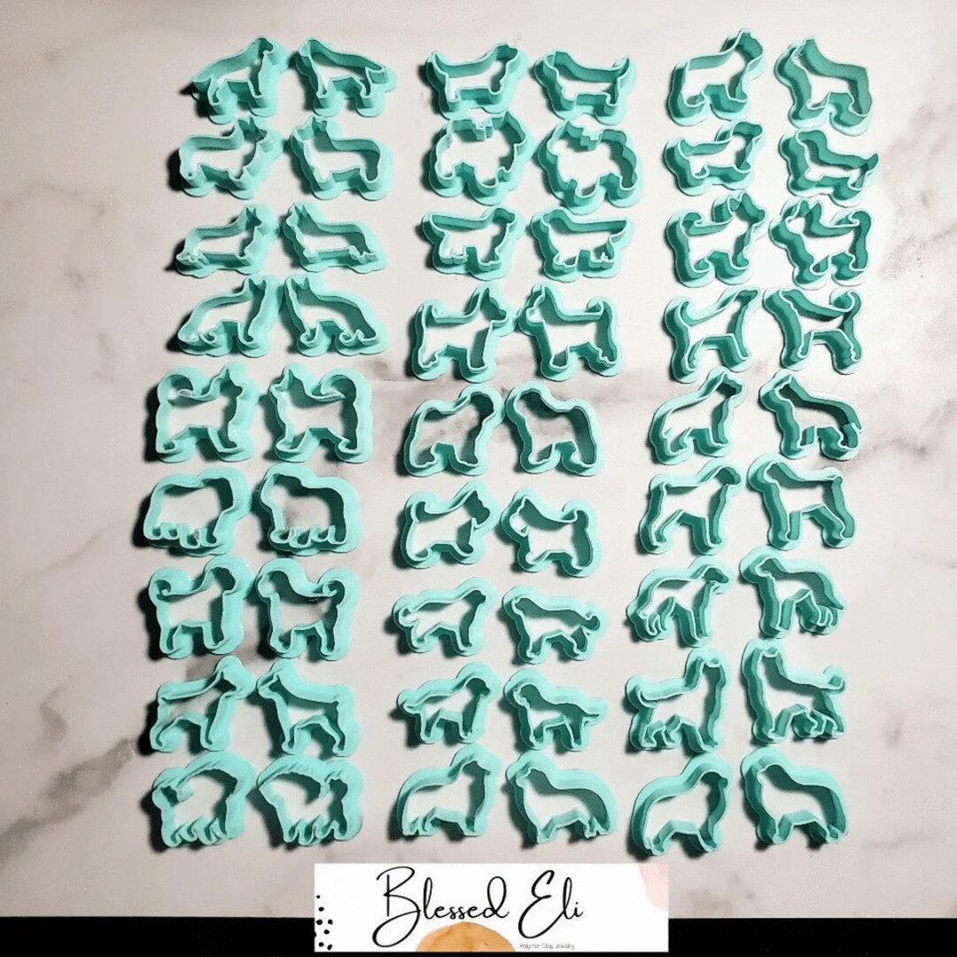 Dog Breed Outline Polymer Clay Cutters- Lab, Pomeranian, Shepard, Bully ...