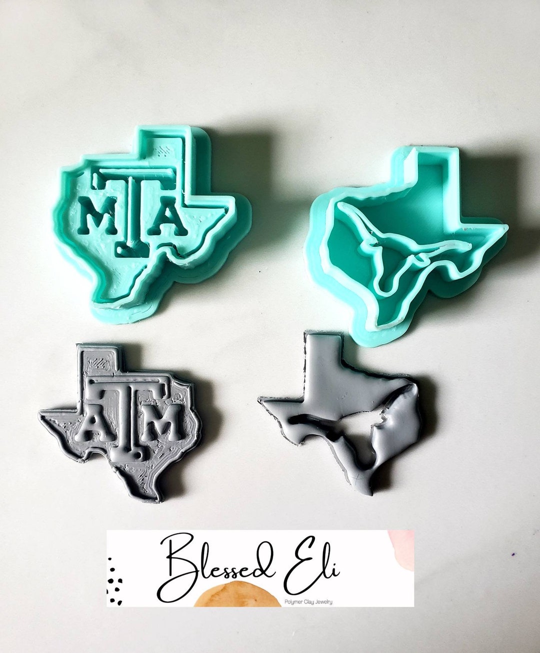 TEXAS LONGHORN, A&M- Polymer Clay Cutter- Texas Outline- Longhorn ...