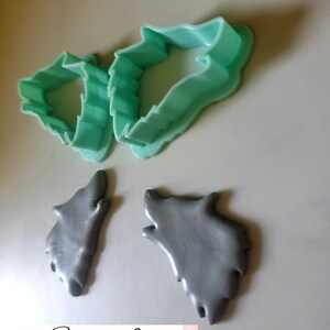 WOLF Clay Cutters- Polymer Clay Cutter/ Stamp- Wolf With Flower Crown ...