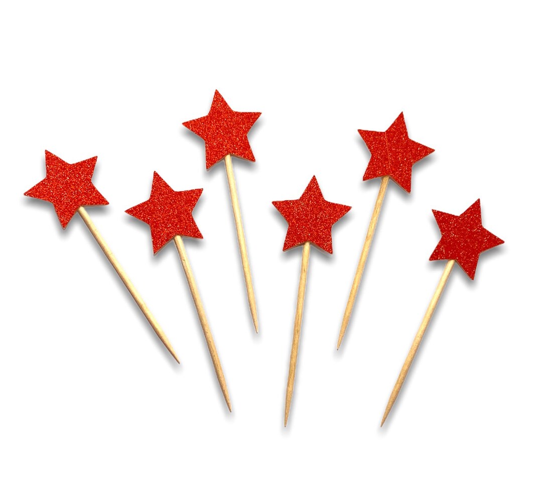 Mini Glitter Star Cake Toppers. Cute Little Tiny Star Picks Suitable ...