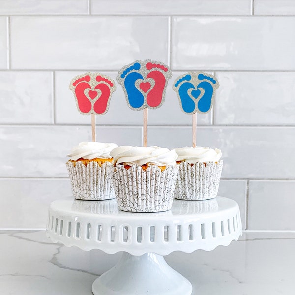 Footprint Cake Toppers - Etsy