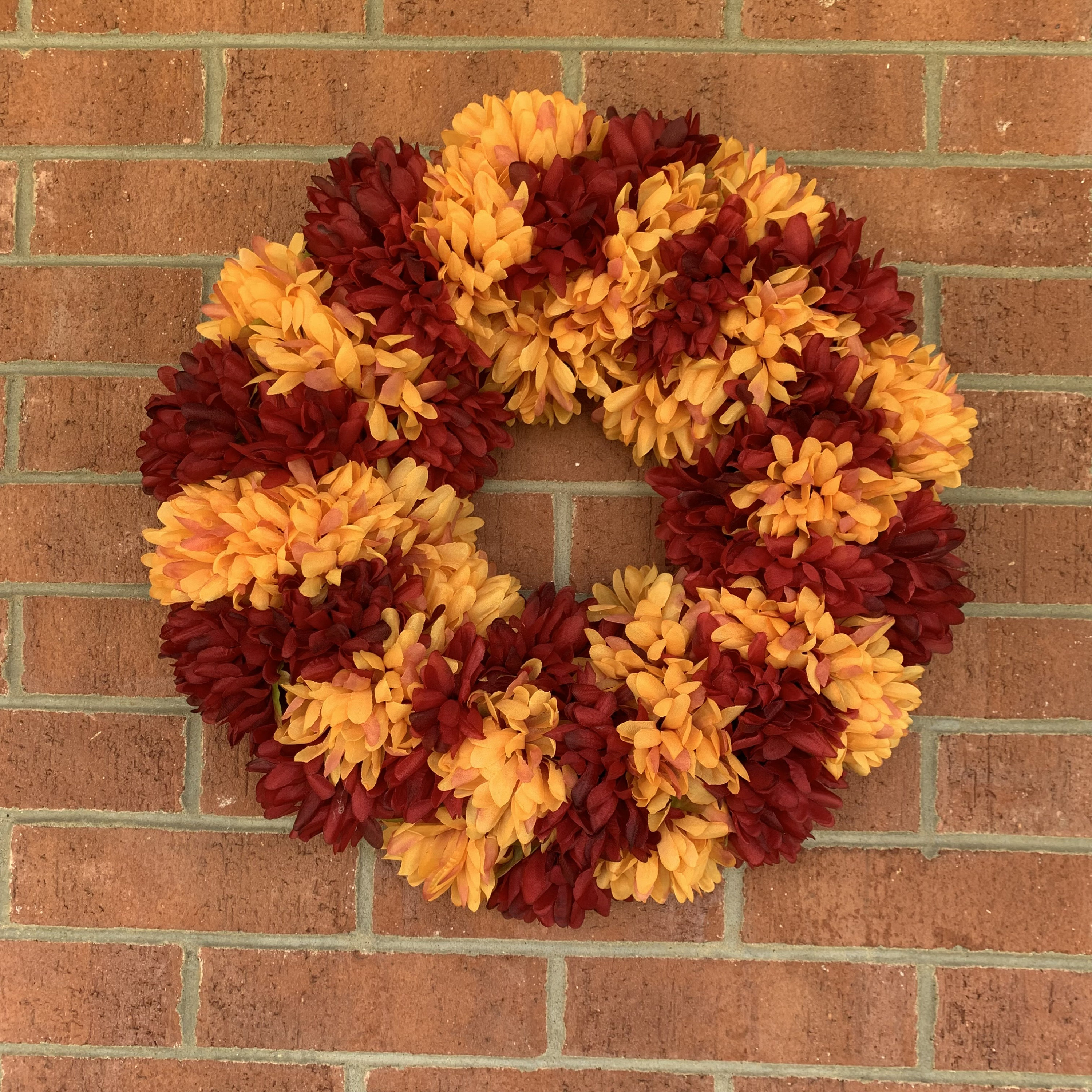 Chrysanthemum Wreath for Double Door Fall Mum Wreath for | Etsy