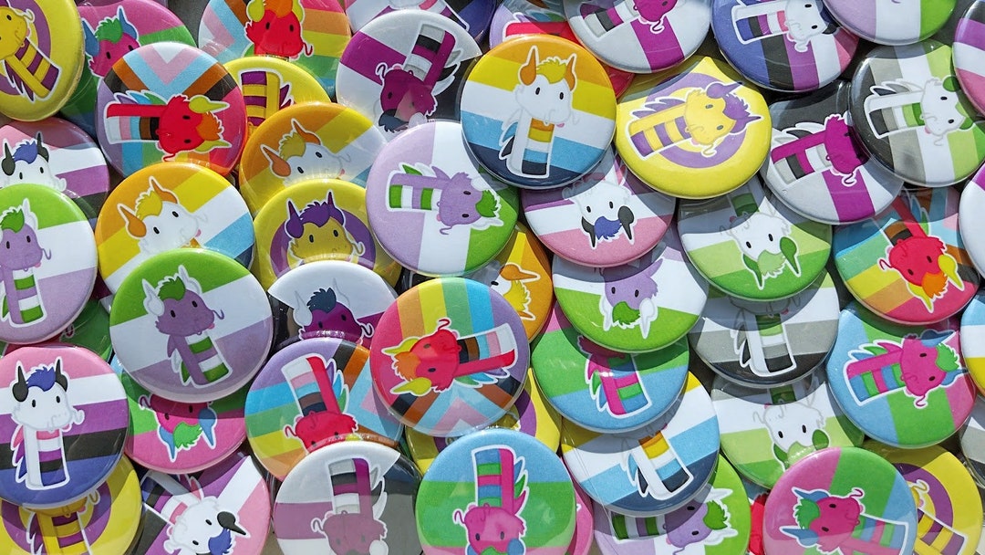 LGBTQ Dragon Button Badges Cute LGBT Badges Progress Pride/intersex ...