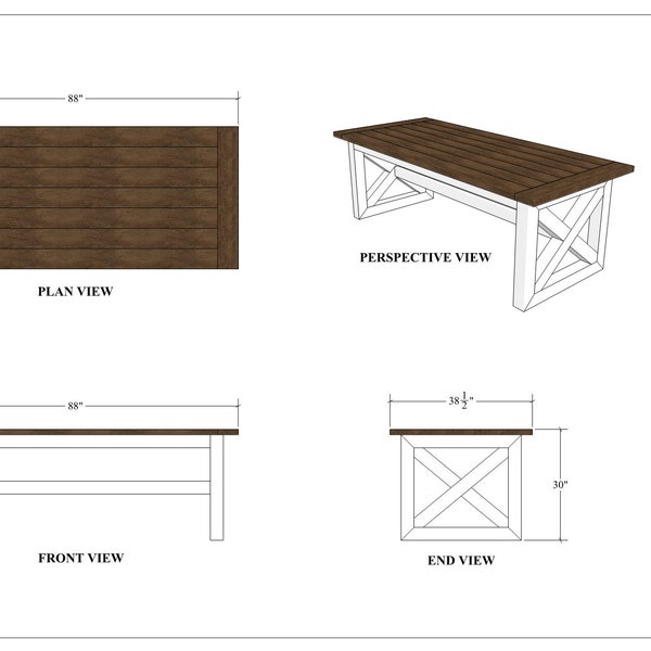 Farmhouse Table Plans - Etsy