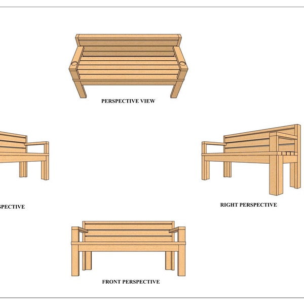 Wood Bench Plans - Etsy