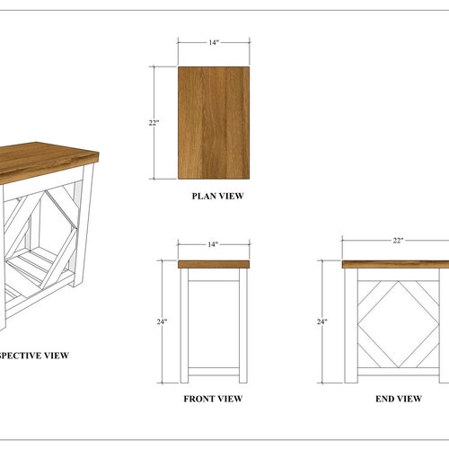Simple Farmhouse End Table Plans / Instruction Manual / DIY - Etsy Simple Farmhouse End Table Plans / Instruction Manual / DIY - Etsy