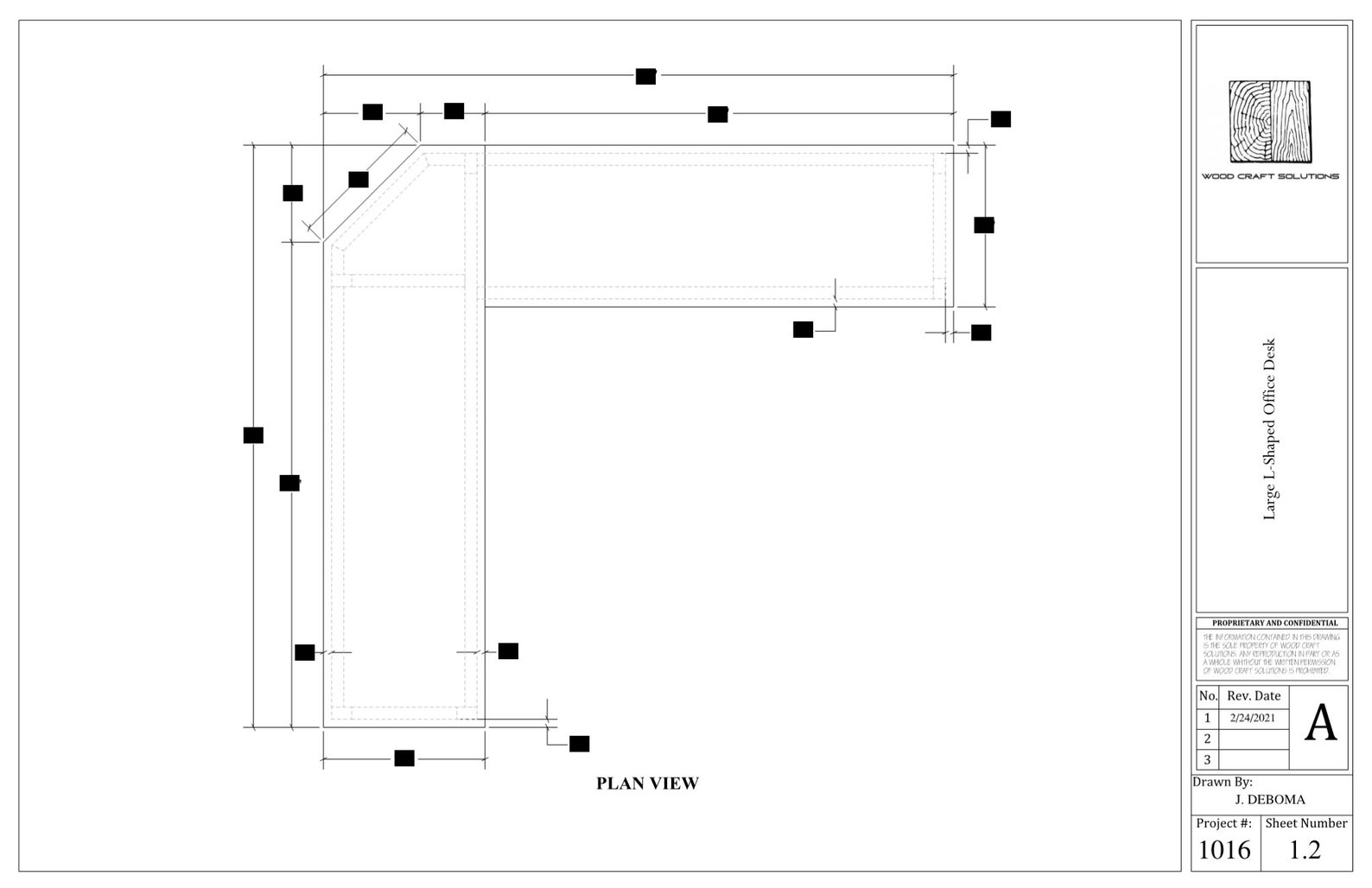 Large L-shaped Office Desk Plans - Etsy