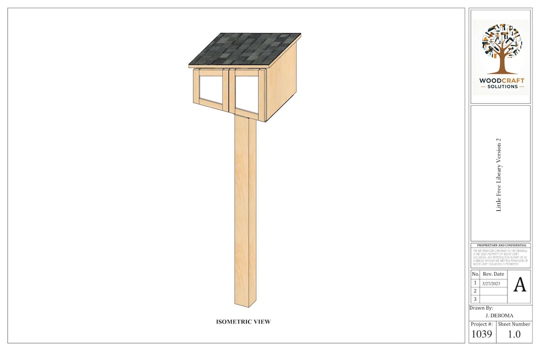 Little Free Library Version 2 Plans - Etsy