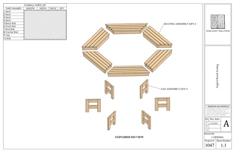 Hexagon/angled Bench Plans - Etsy