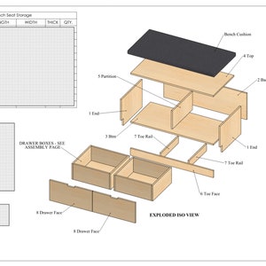 Bench Seat Storage Plans - Etsy