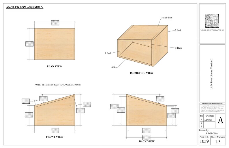 Little Free Library Version 2 Plans - Etsy