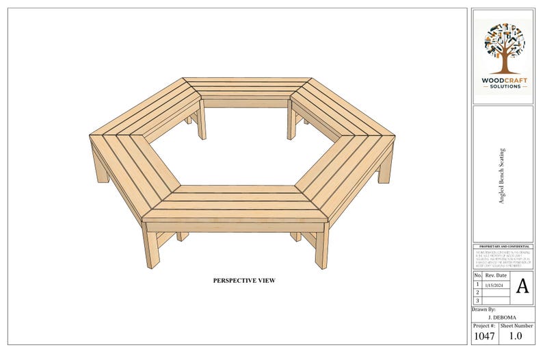 Hexagon Angled Bench - Etsy