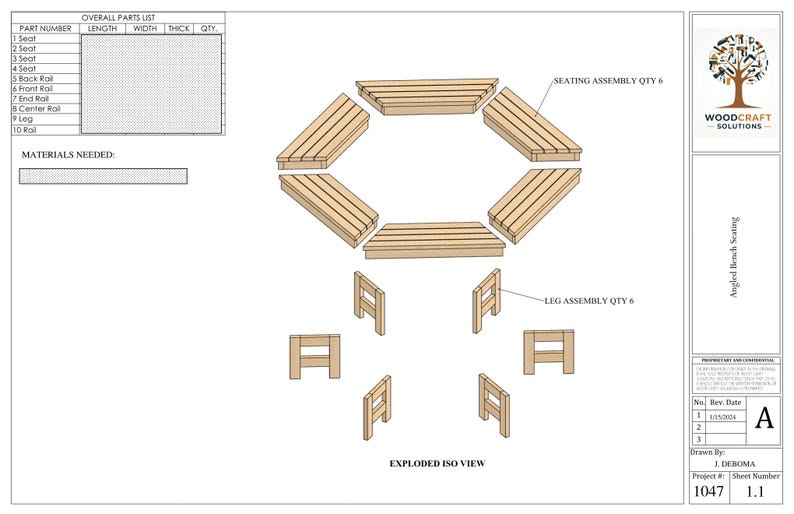 Hexagon Angled Bench - Etsy