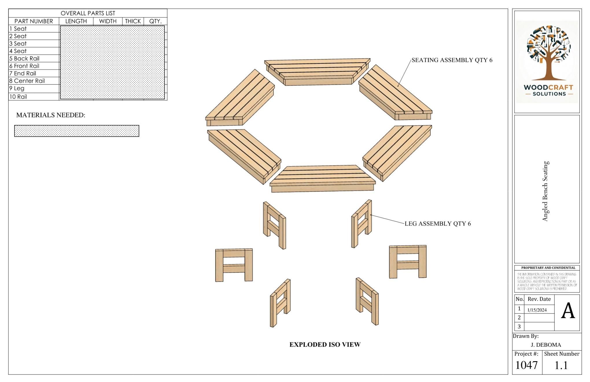 Hexagon Angled Bench - Etsy