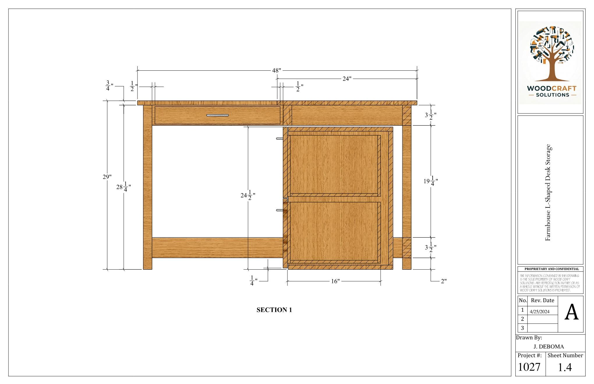 Farmhouse L-shaped Desk Storage Plans - Etsy