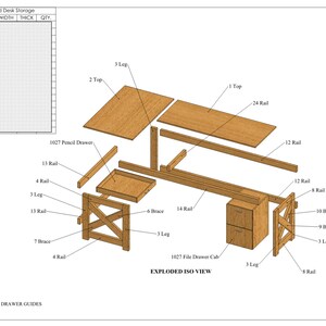 Farmhouse L-shaped Desk Storage Plans - Etsy