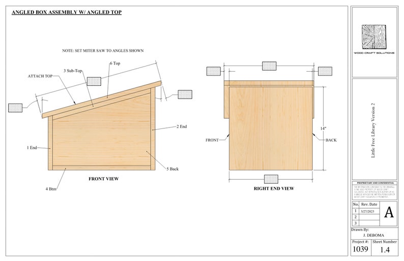 Little Free Library Version 2 Plans - Etsy