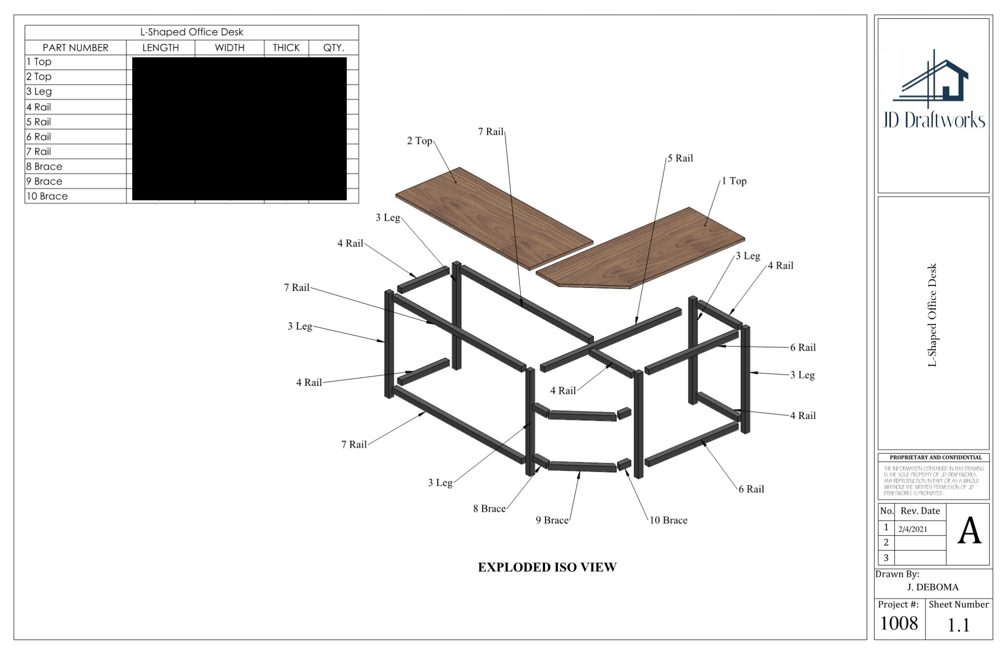 L-shaped Office Desk Plans - Etsy