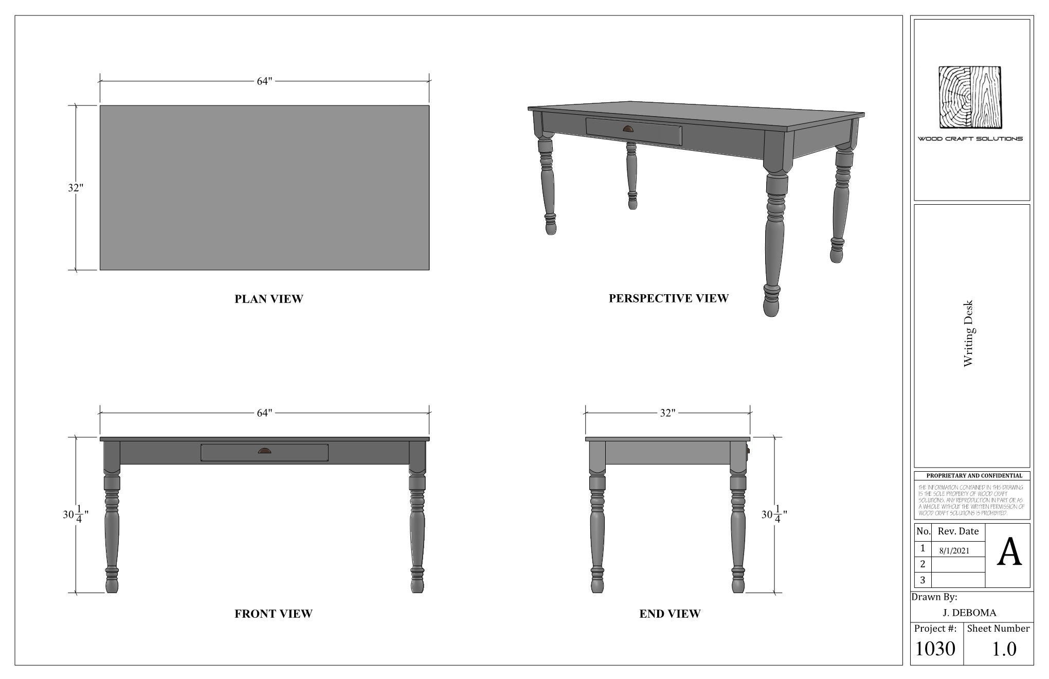 Writing Desk Plans - Etsy
