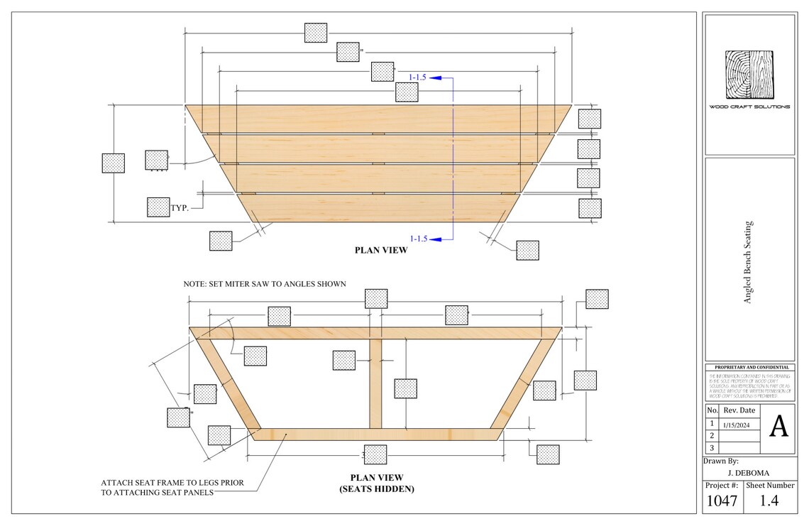 Hexagon/angled Bench Plans - Etsy