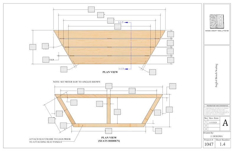 Hexagon/angled Bench Plans - Etsy