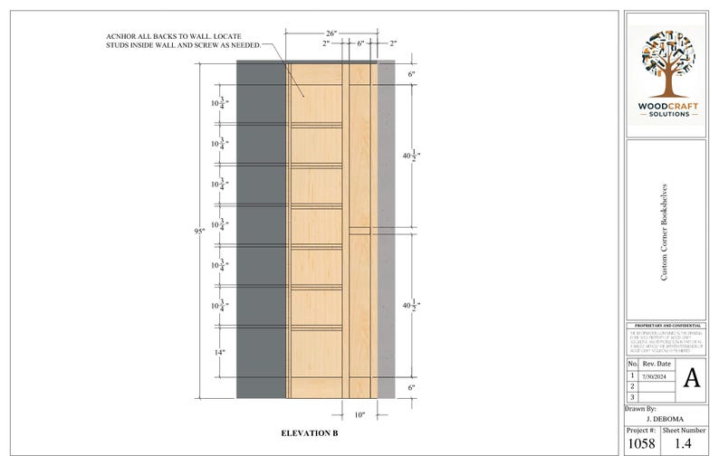 Custom Corner Bookcase - Etsy