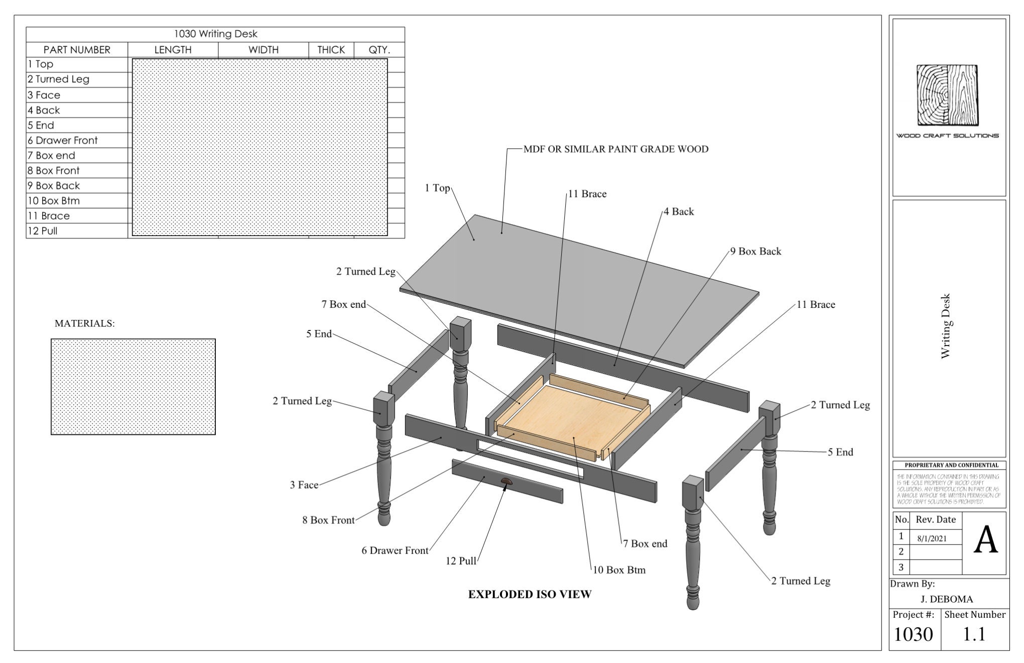 Writing Desk Plans | Etsy