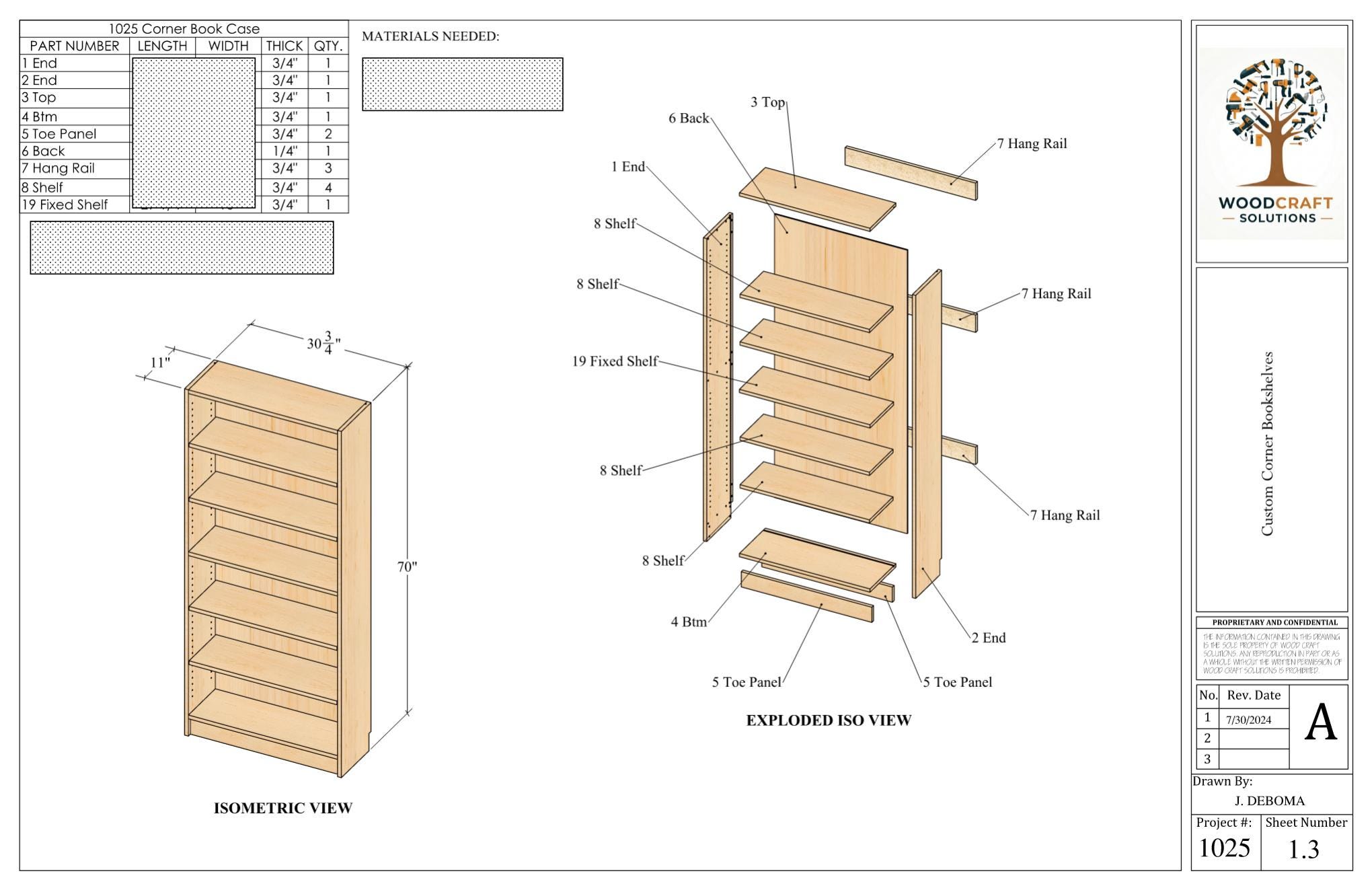 Corner Angled Bookcase - Etsy