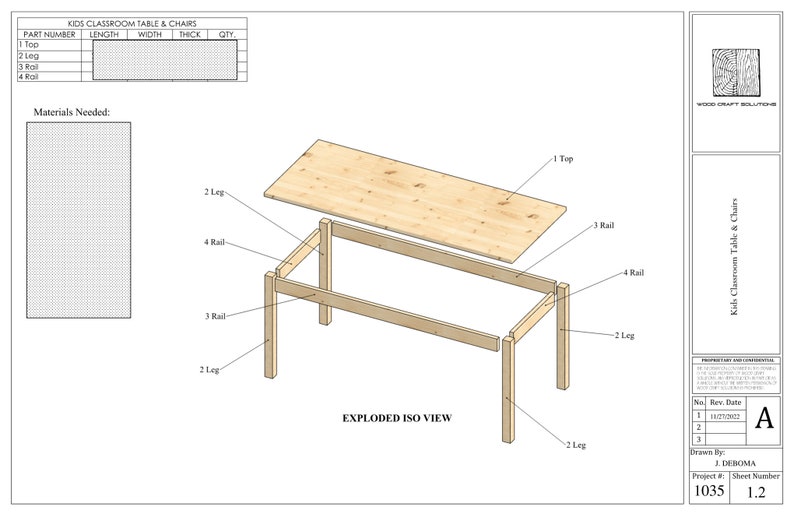 Kids Classroom Table & Chairs Plans - Etsy