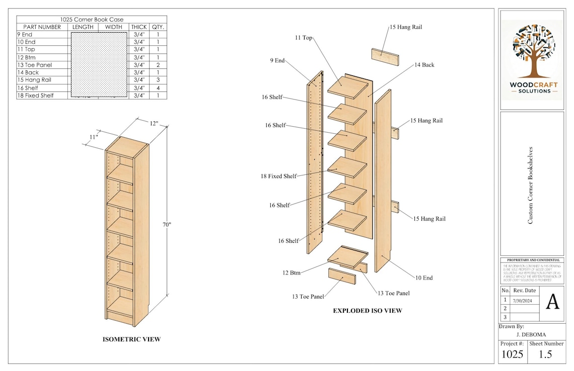 Corner Angled Bookcase - Etsy