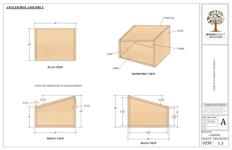 Little Free Library Version 2 Plans - Etsy