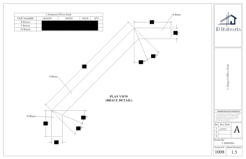 L-shaped Office Desk Plans - Etsy