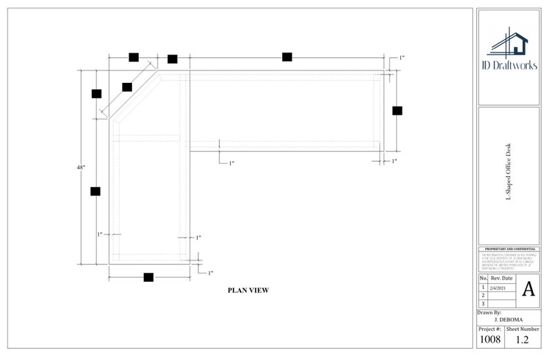 L-shaped Office Desk Plans - Etsy