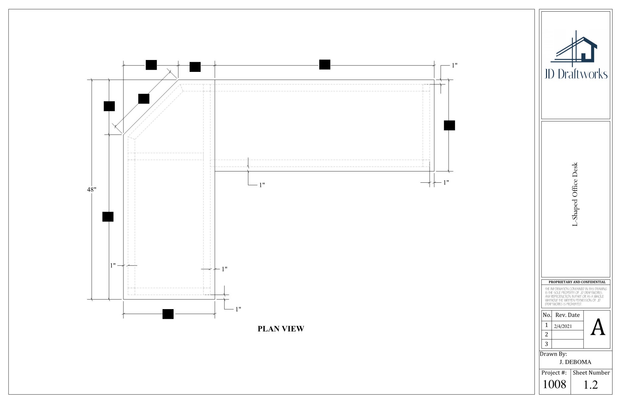 L-shaped Office Desk Plans - Etsy