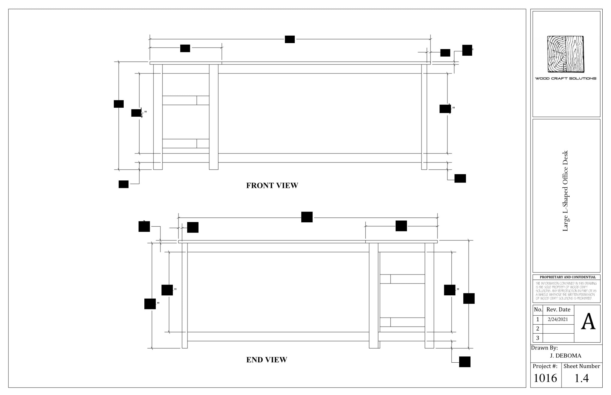 Large L-shaped Office Desk Plans - Etsy