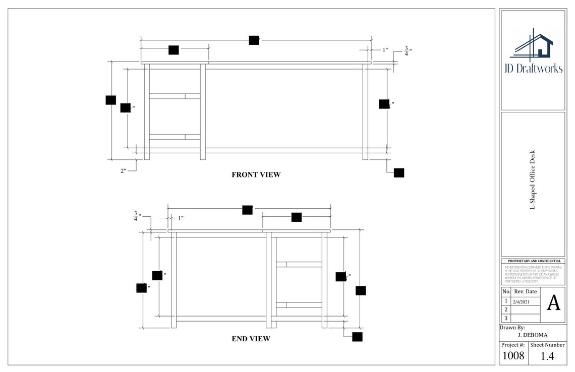 L-shaped Office Desk Plans - Etsy