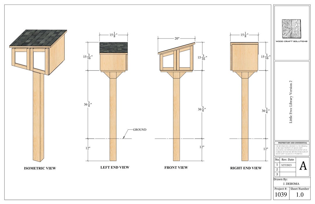 Little Free Library Version 2 Plans - Etsy