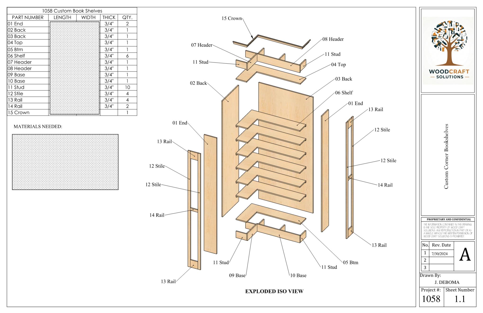 Custom Corner Bookcase - Etsy