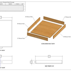 Farmhouse L-shaped Desk Storage Plans - Etsy