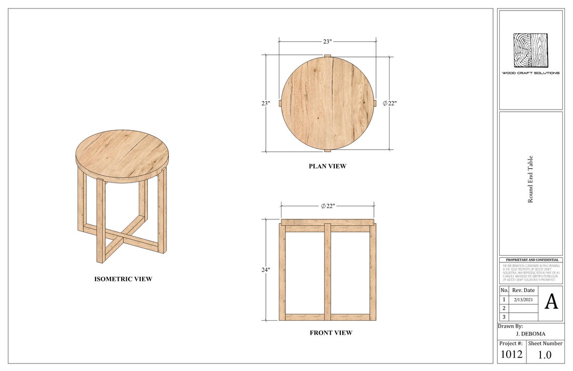 Round End Table Plans - Etsy
